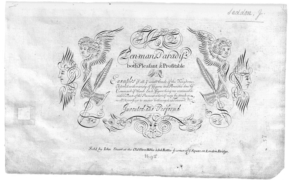 John Seddon (1644–1700), title page from The Pen-man’s Paradise both ...